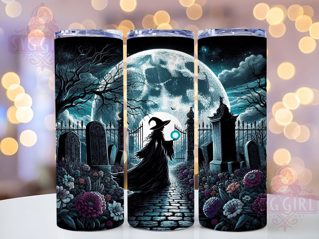 Gothic Witch Dark Floral Tumbler, Witch Sublimation Design, Dark Floral ...