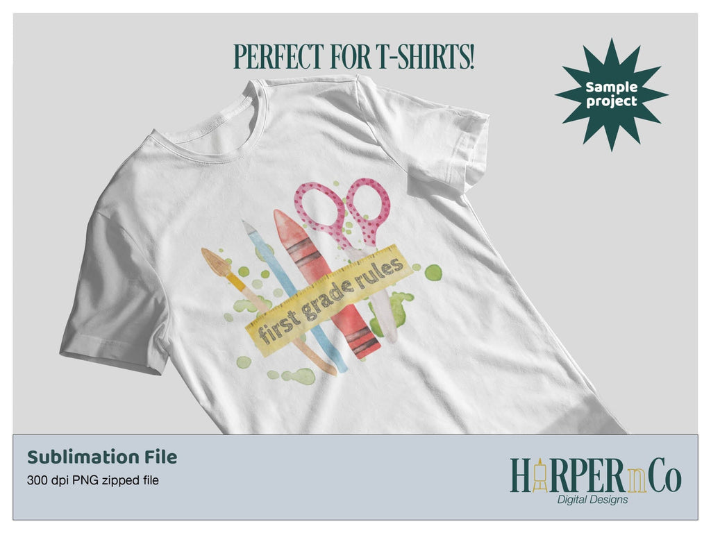 Grade School Rules - First Grade SVG PNG Cut EPS File - So Fontsy