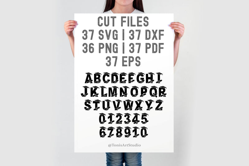 Graduate Font | Graduation Font | Monogram Alphabet SVG TTF - So Fontsy
