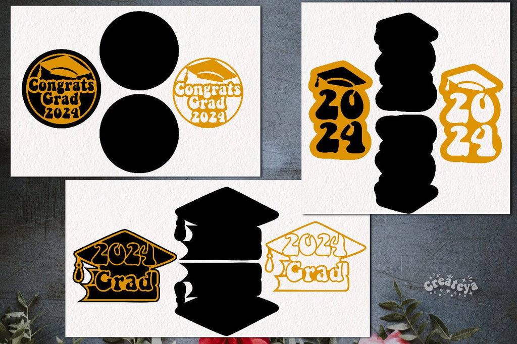 Graduation 2024 cake topper Bundle Cupcake topper congrats Graduation ...