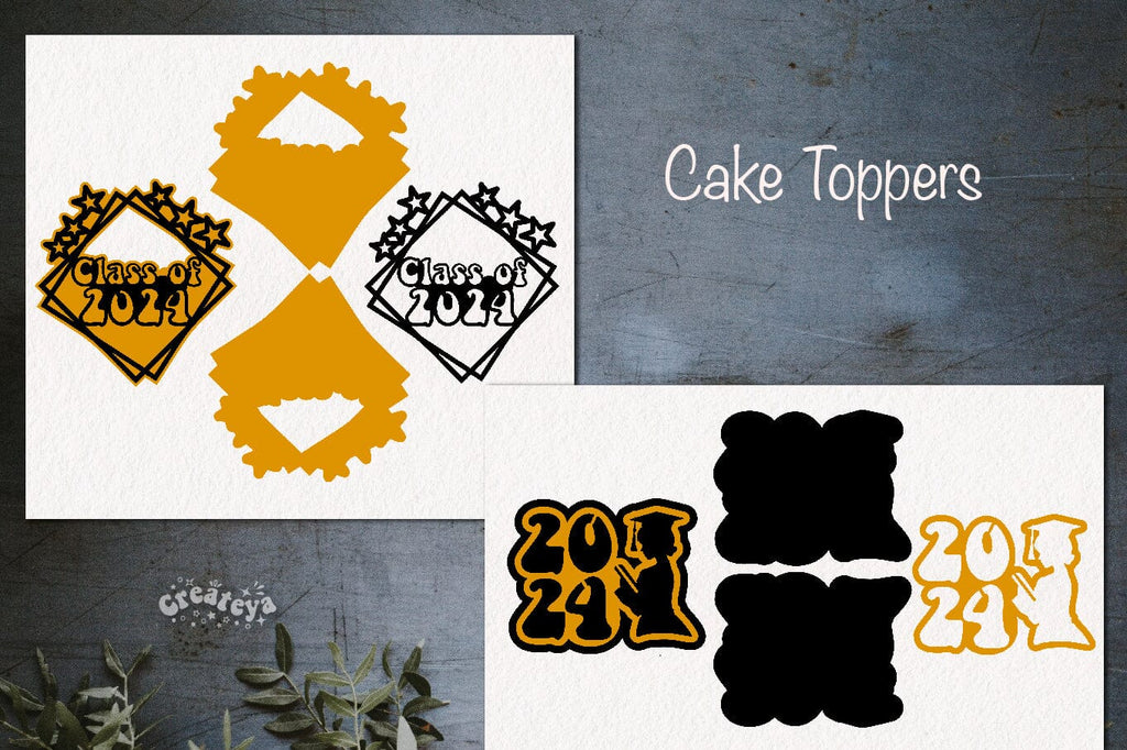 Graduation 2024 cake topper Bundle Cupcake topper congrats Graduation ...