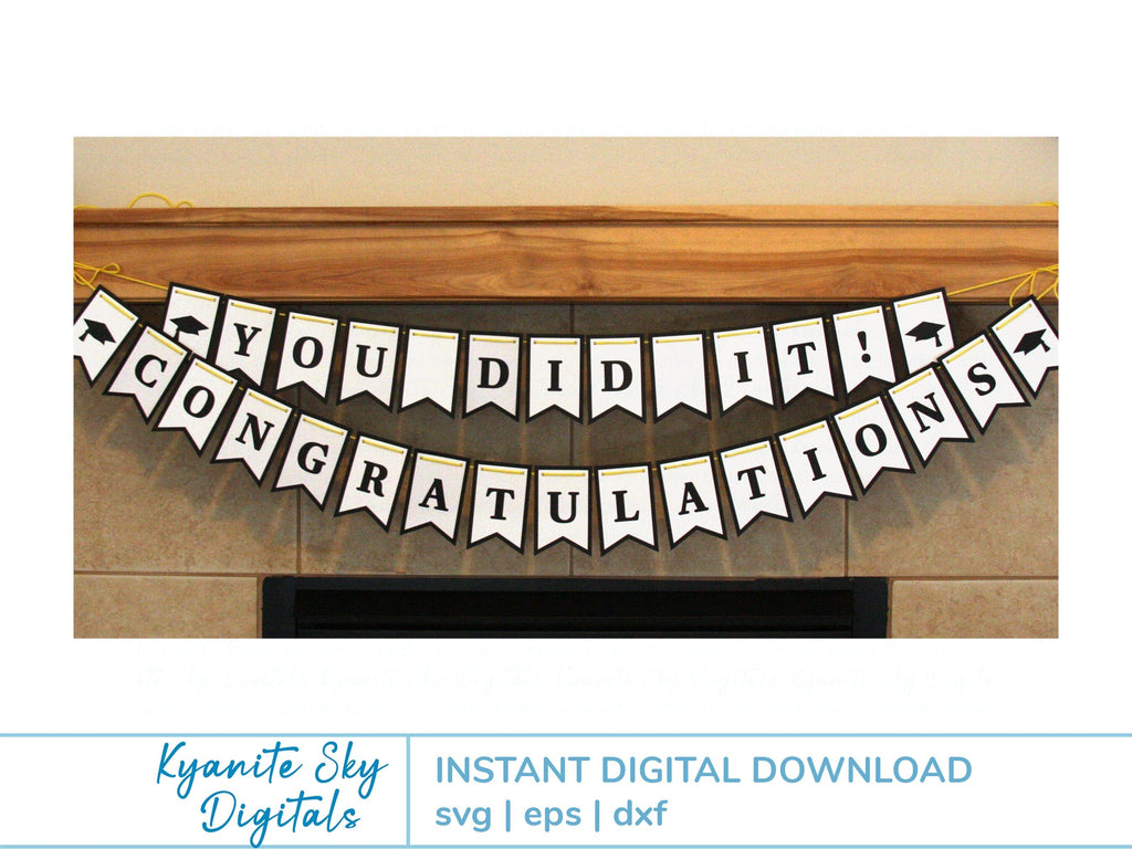 Graduation Banner Bunting Garland SVGs - So Fontsy