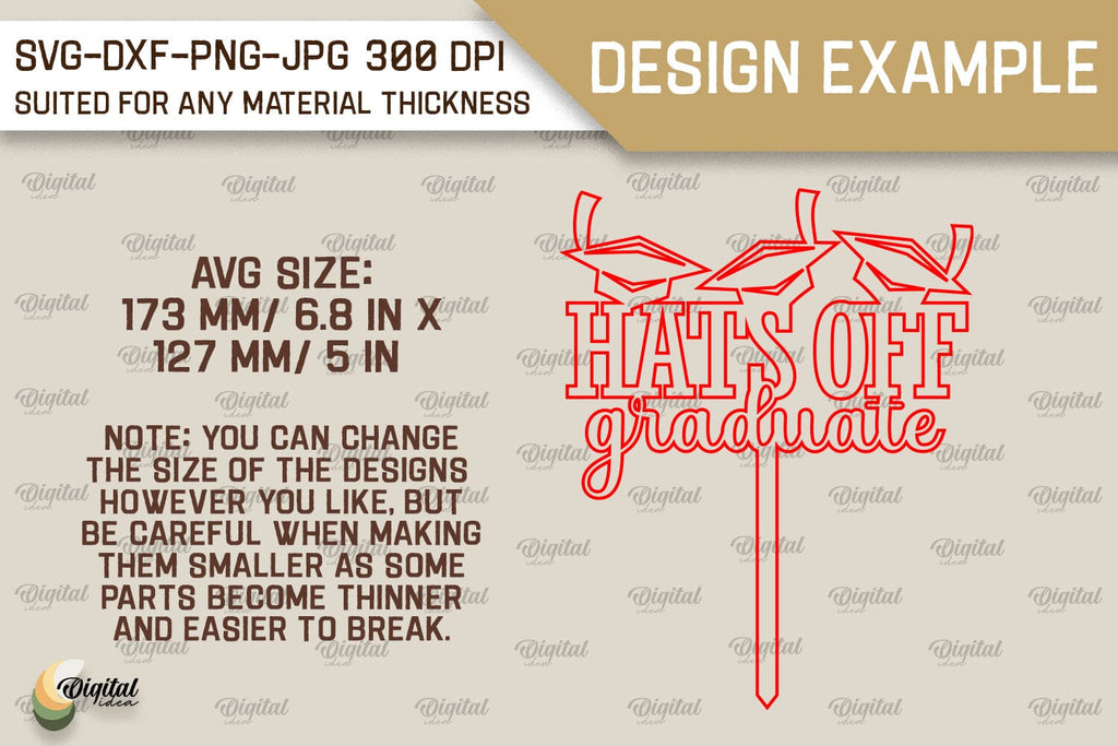 Graduation Cake Toppers SVG. Cupcake Toppers Laser Cut - So Fontsy