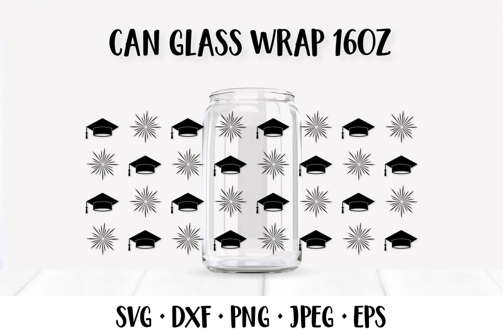 Graduation Can Glass Wrap SVG. Graduate Glass Can Design - So Fontsy