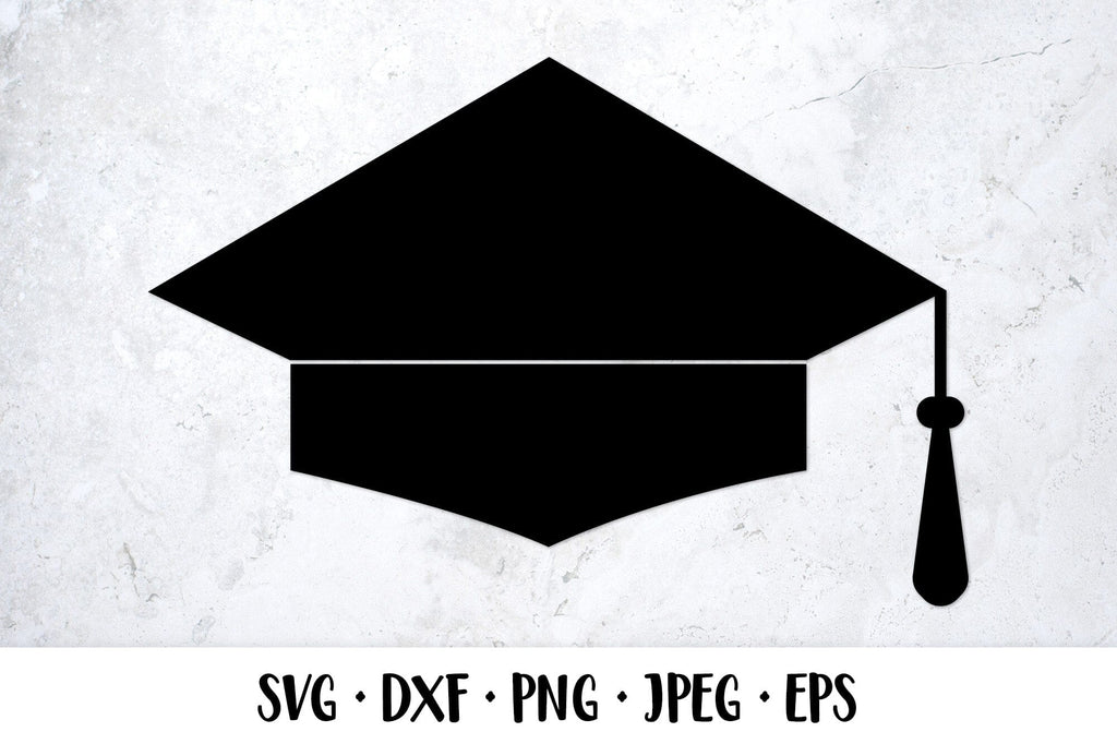Graduation cap SVG. Academic hat with tassel cut file - So Fontsy
