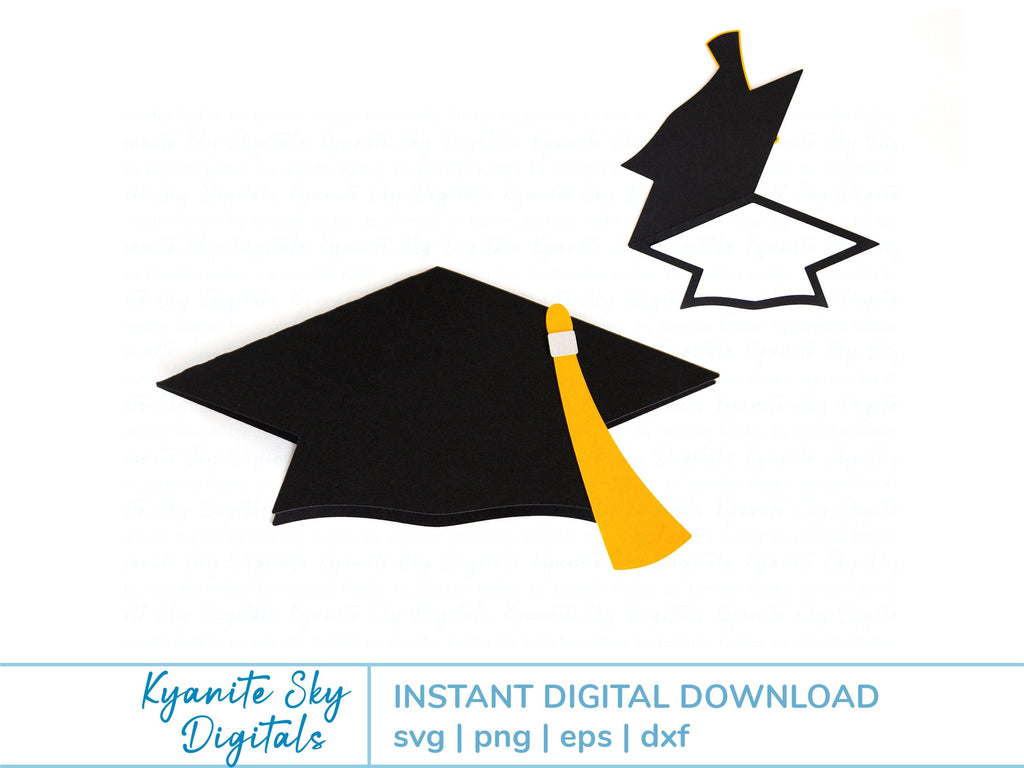 Graduation Card SVG grad cap tassel - So Fontsy