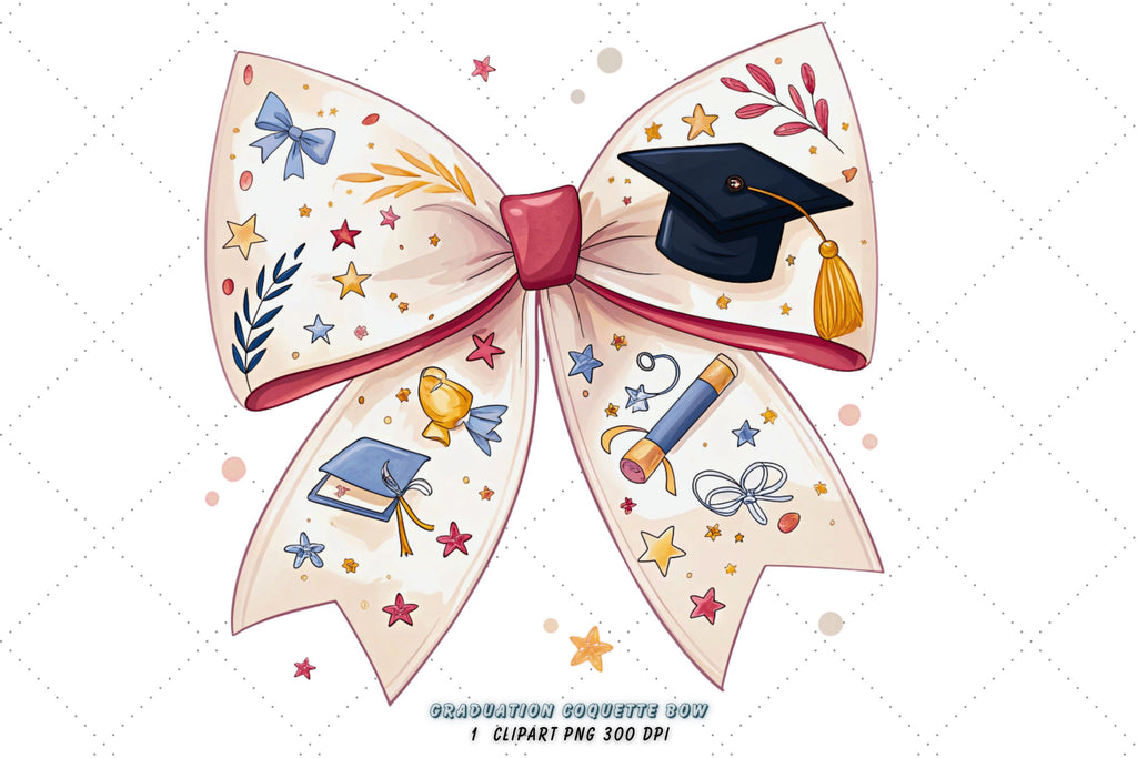 Graduation Coquette Bow Clipart, graduation cap bow, coquette bow ...