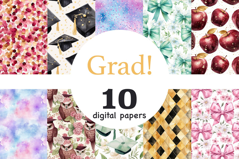 Graduation Digital Paper | Graduation Background - So Fontsy