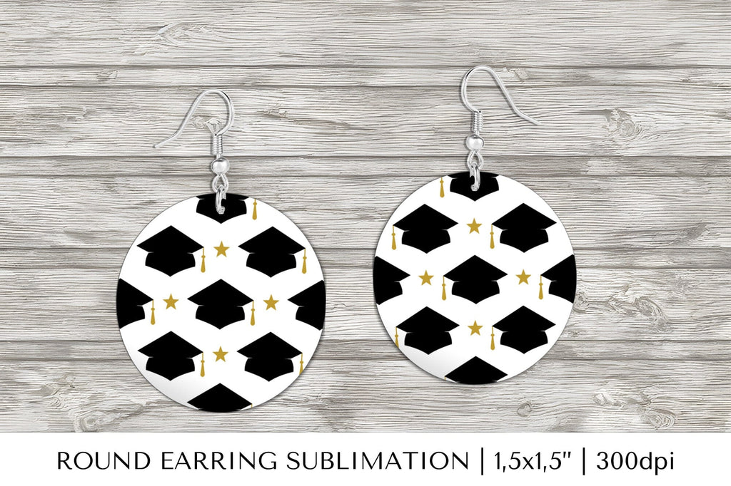 Graduation earring sublimation. Graduate round earrings - So Fontsy