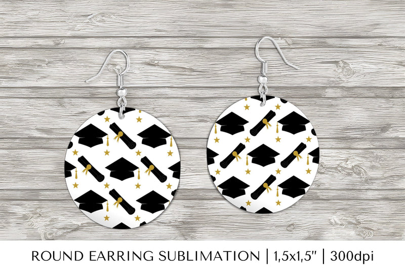 Graduation earring sublimation. Graduate round earrings - So Fontsy