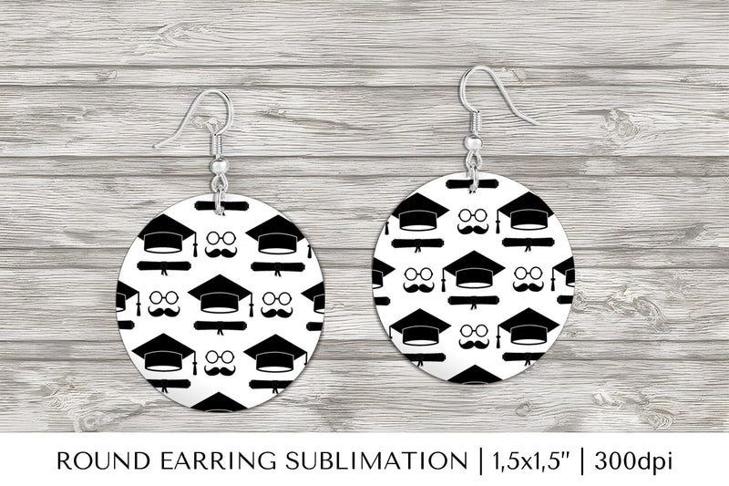 Graduation earring sublimation. Graduate round earrings - So Fontsy