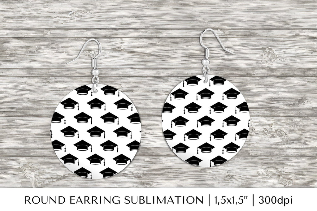 Graduation earring sublimation. Graduate round earrings - So Fontsy