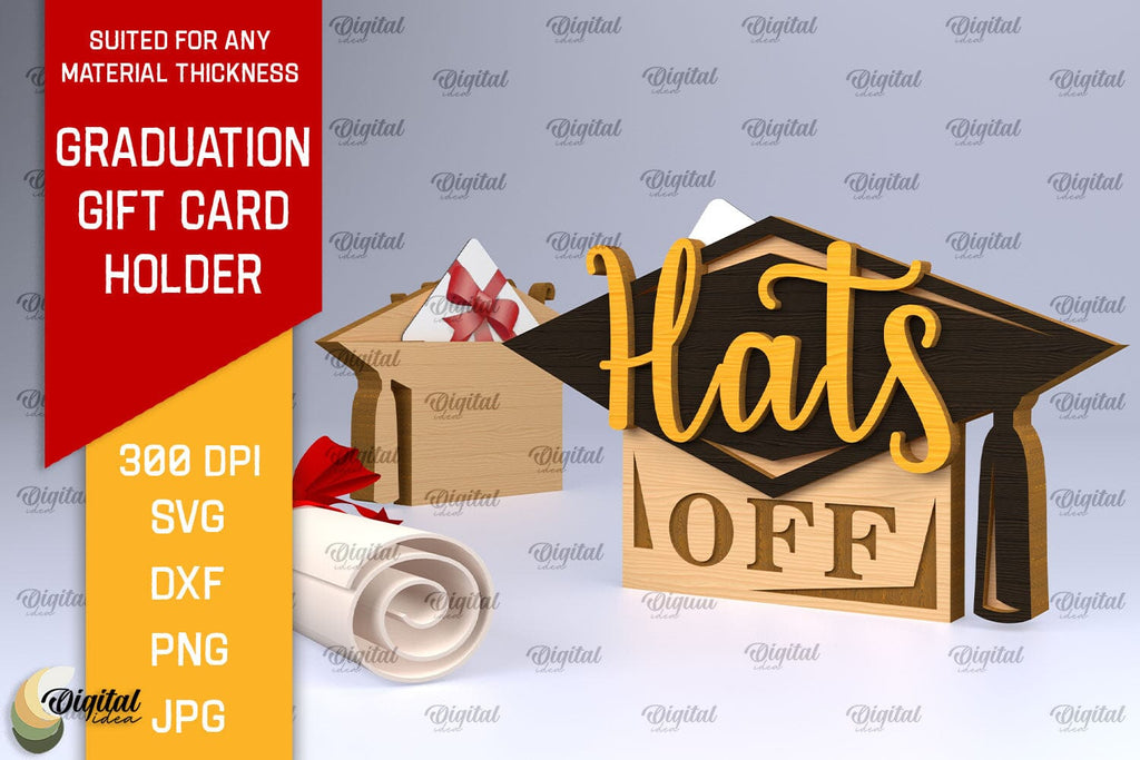 Graduation Gift Card Holder Laser Cut. Congrats SVG - So Fontsy