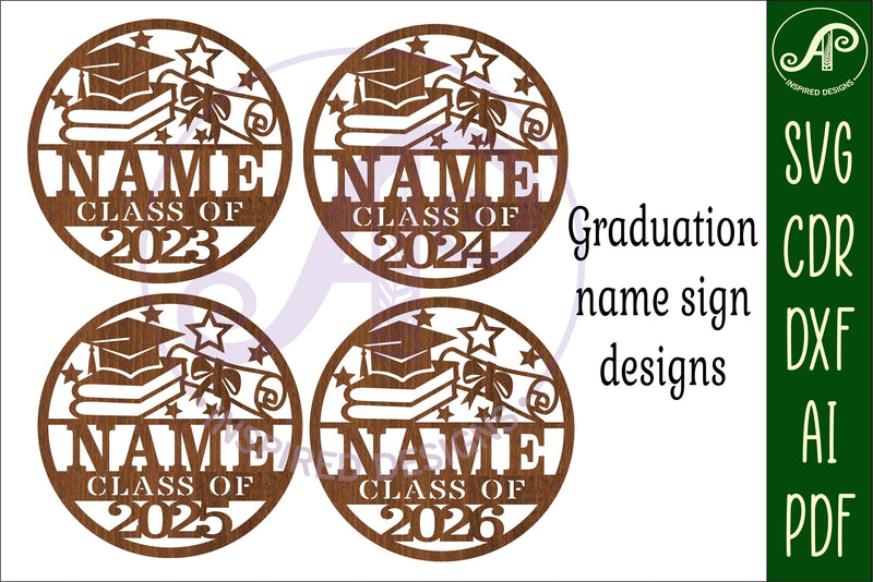 Graduation name sign svg laser cut template - So Fontsy