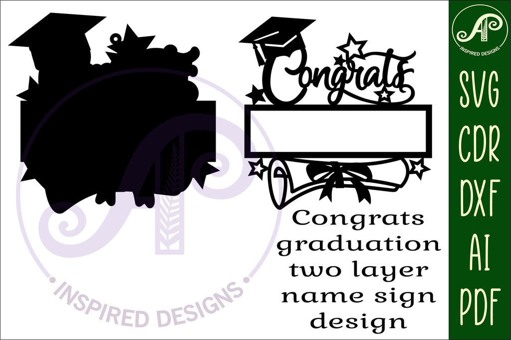 Graduation name sign svg laser cut template - So Fontsy