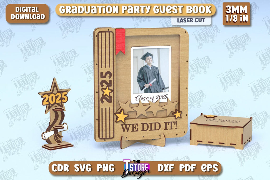 Graduation Party Guest Book | Grad Drop Box Guestbook | Grad Wishes ...