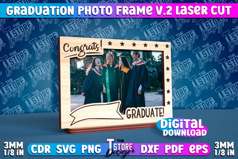 Graduation Photo Frame Laser Cut Bundle | Senior 2024 3d Photo Frame ...