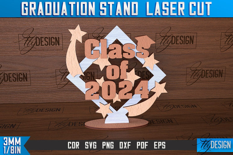 Graduation Stand Laser Cut | Stand Design | CNC Files - So Fontsy