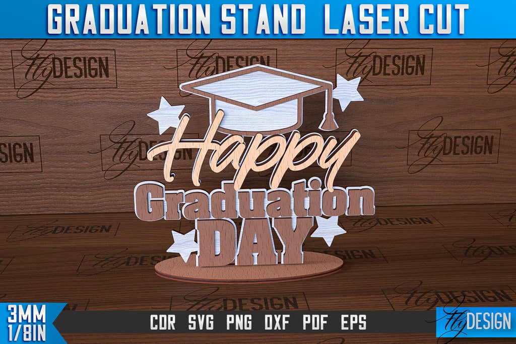 Graduation Stand Laser Cut | Stand Design | CNC Files - So Fontsy