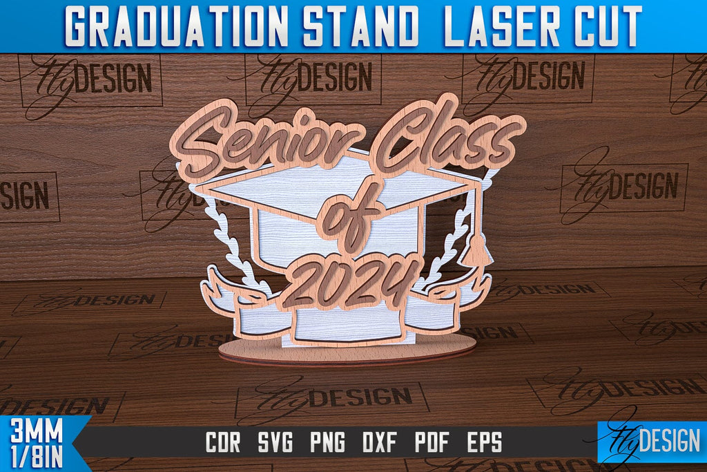 Graduation Stand Laser Cut | Stand Design | CNC Files - So Fontsy