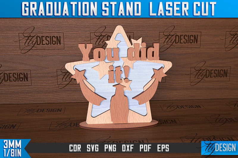 Graduation Stand Laser Cut | Stand Design | CNC Files - So Fontsy