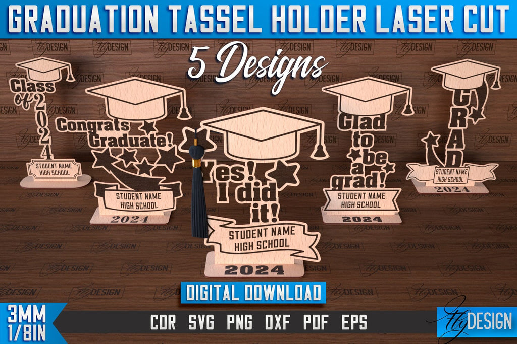 Graduation Tassel Holder SVG | Graduation 2024 Award Laser Cut - So Fontsy