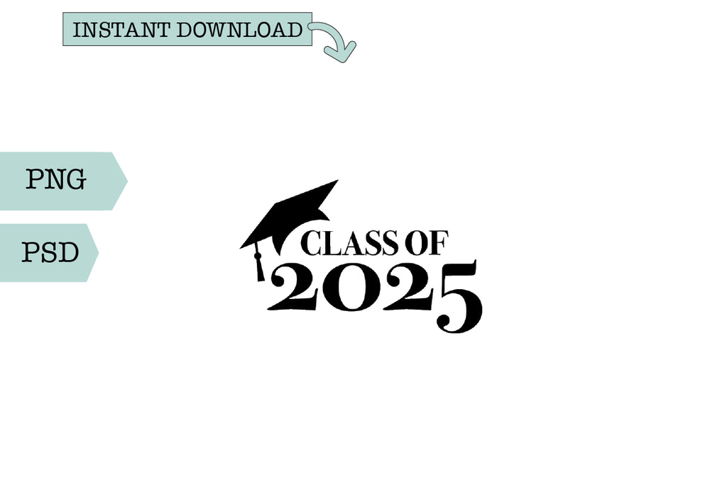 Graduation Word Art-Class of 2025 with Graduation Cap - So Fontsy