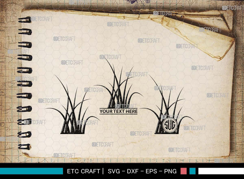 Grass Monogram, Grass Silhouette, Grass SVG, Field Svg, Wild Grass Svg ...
