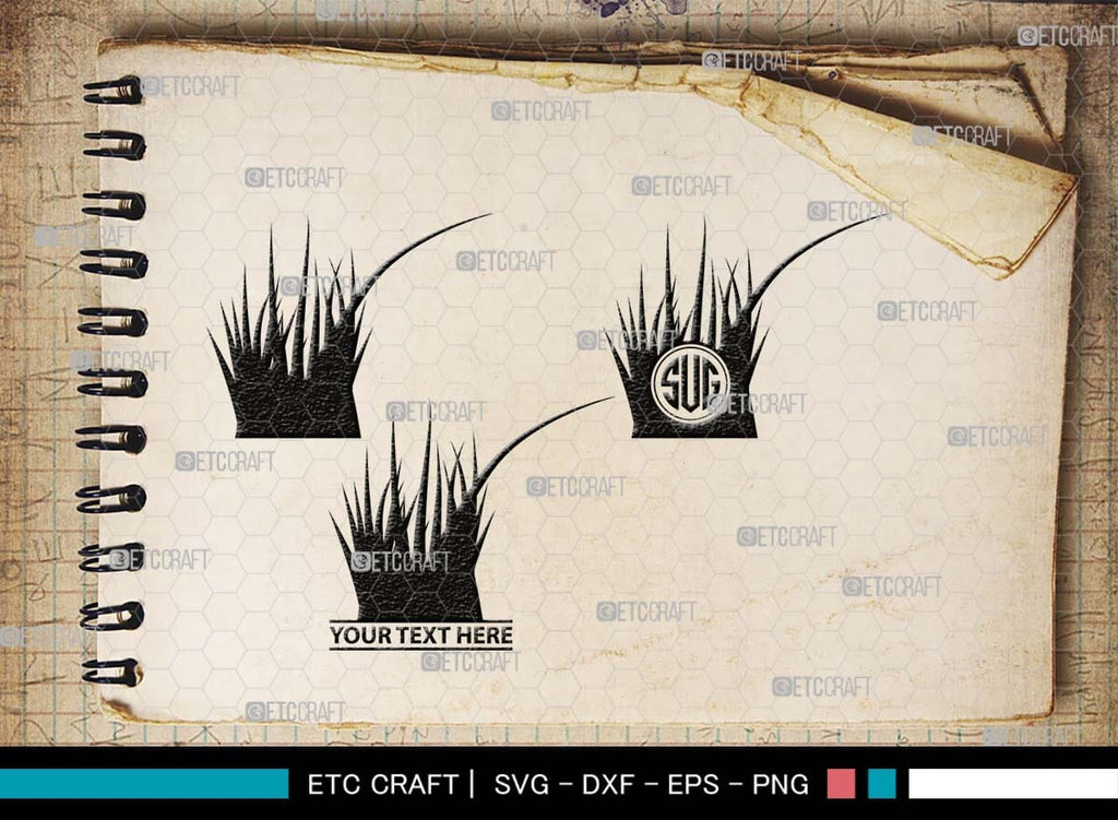 Grass Monogram, Grass Silhouette, Grass SVG, Field Svg, Wild Grass Svg ...