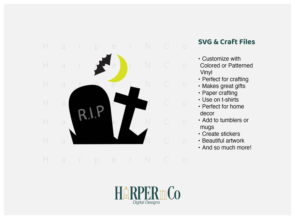 Graveyard SVG PNG Cut EPS File - So Fontsy