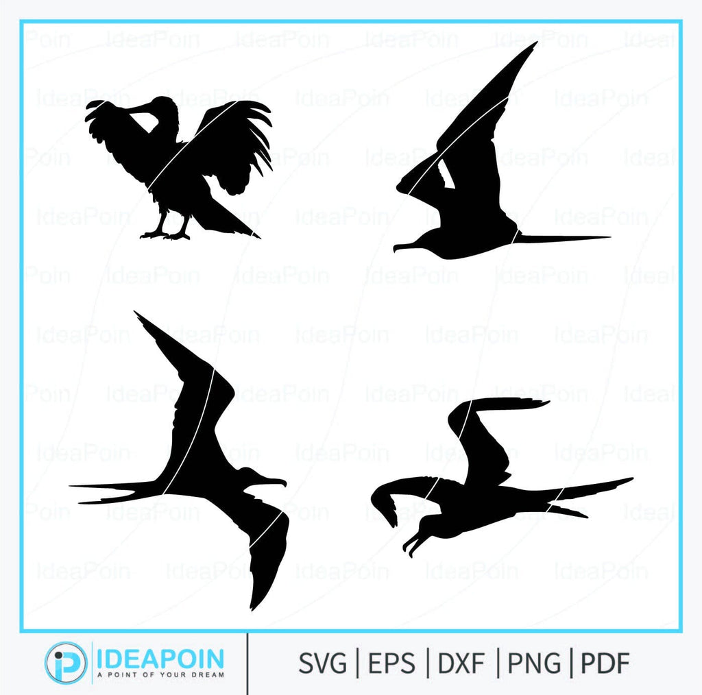 Great Frigate Bird Silhouette, Bird Silhouette, Hawaii Bird Svg, Great ...
