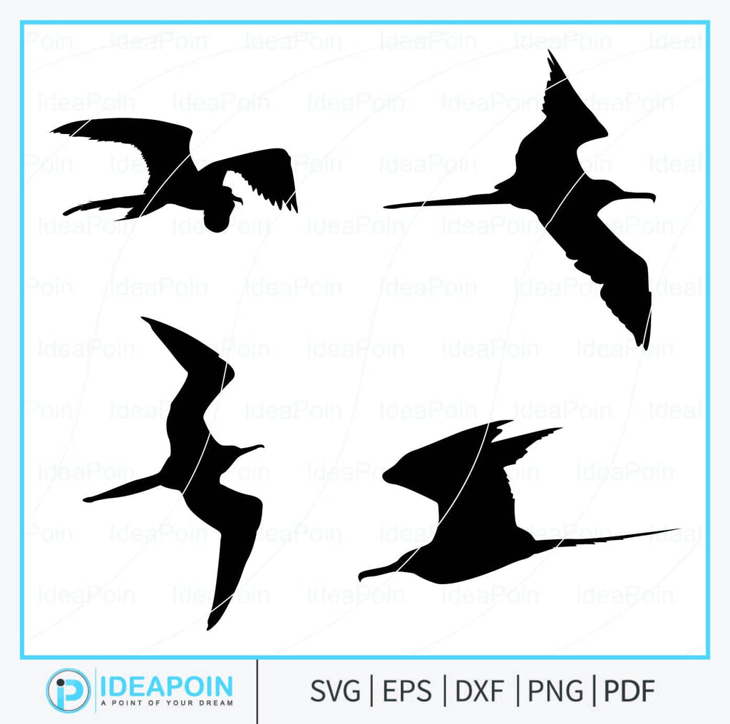 Great Frigate Bird Silhouette, Bird Silhouette, Hawaii Bird Svg, Great ...