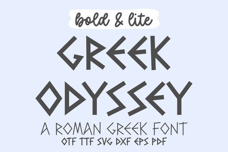 Greek Odyssey Font Bold and Lite | Roman Greek Alphabet - So Fontsy