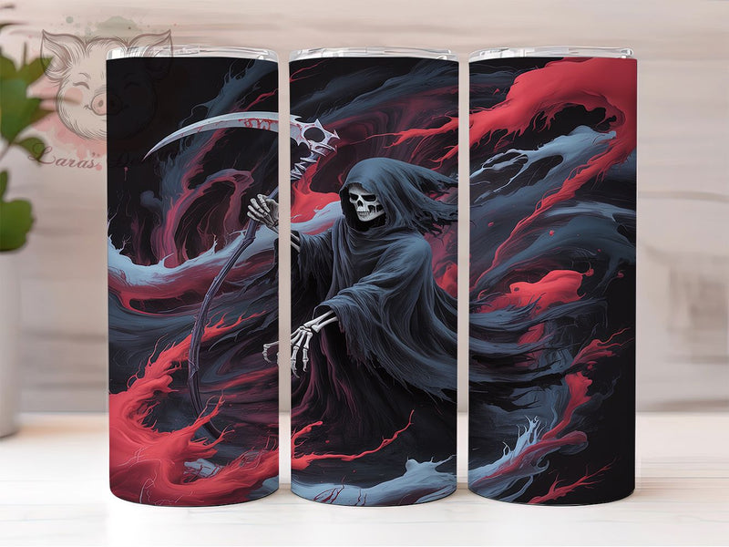 Grim Reaper Tumbler Wrap, Gothic Skull Wrap, 20oz Tumbler Sublimation ...