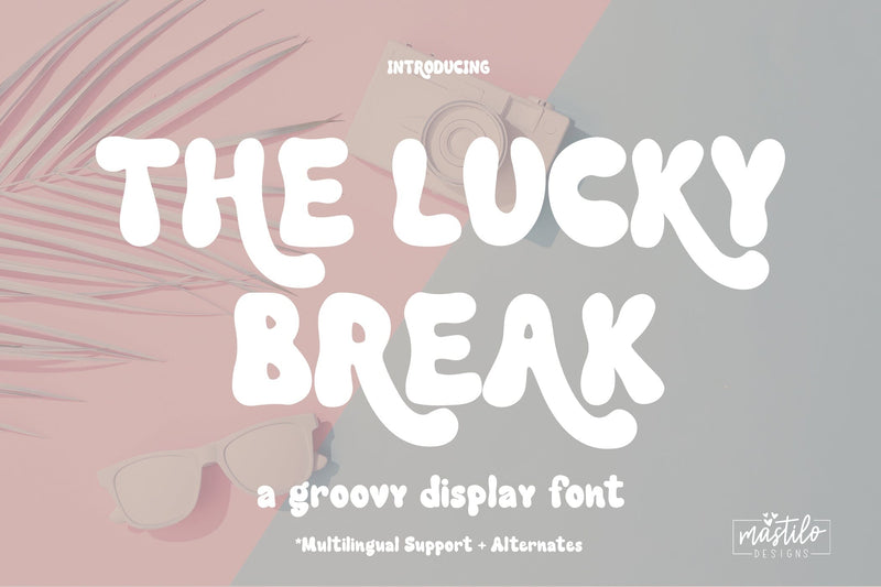 Groovy Display Font, The Lucky Break - Modern Retro Font - So Fontsy
