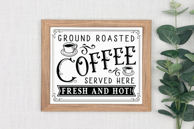 Ground Roasted Coffee | Vintage Coffee Sign SVG File - So Fontsy