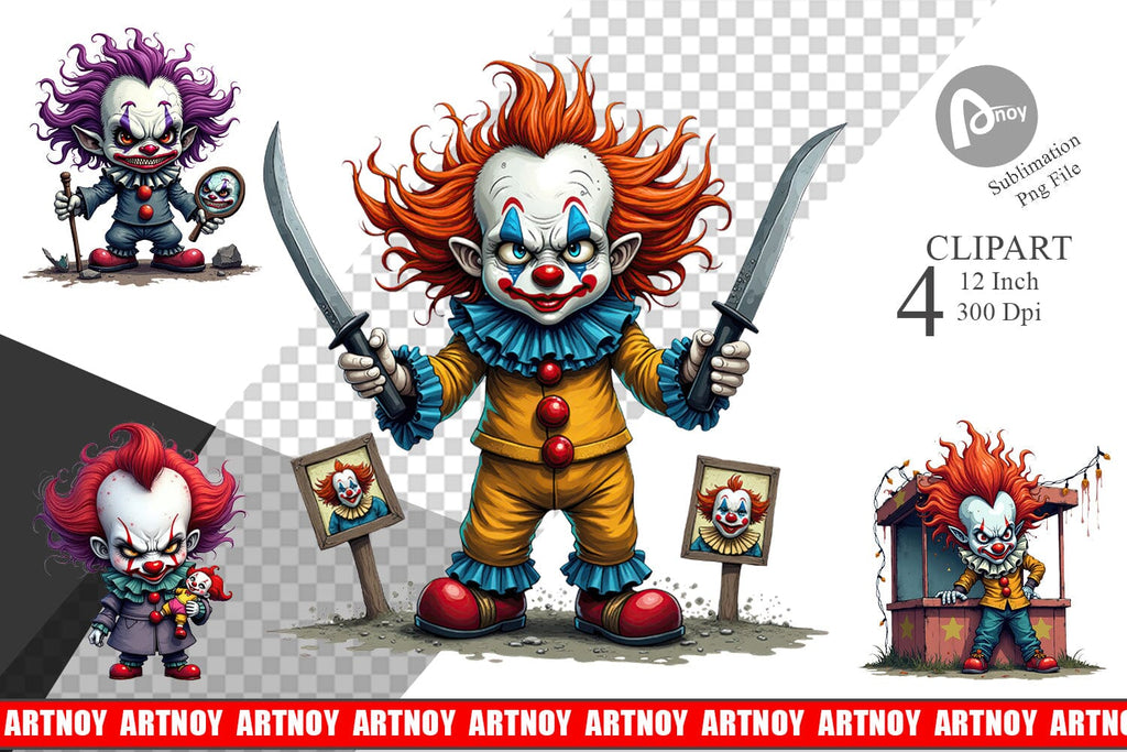 Grumpy Clown Clipart - So Fontsy