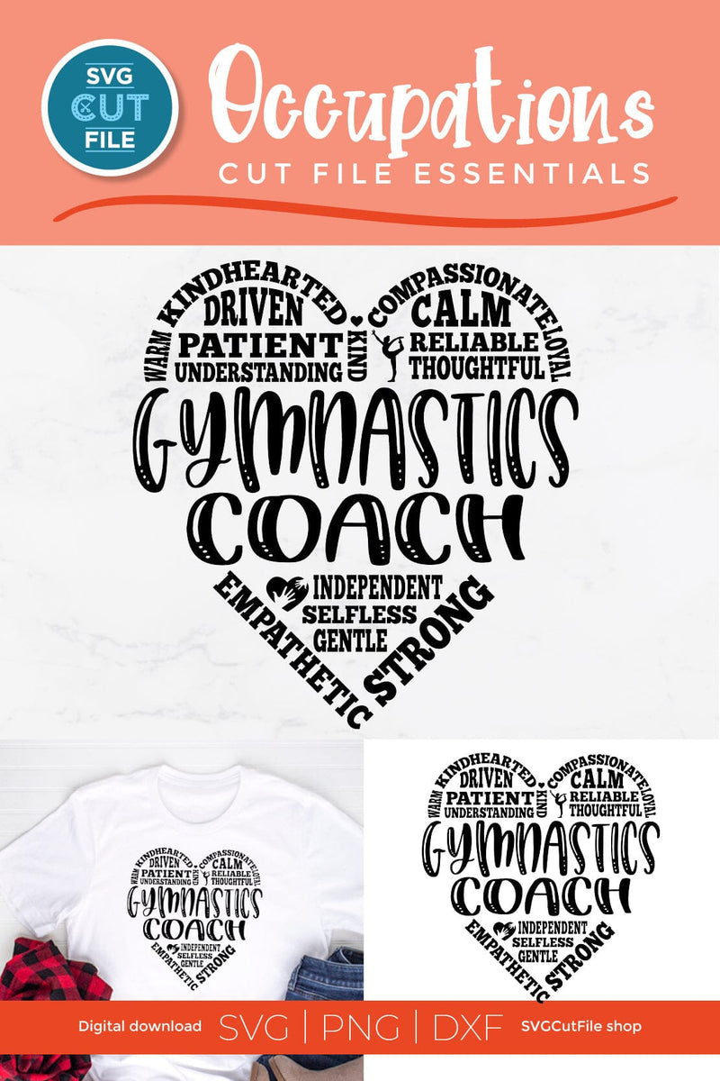 Gymnastics coach svg for Cricut or Silhouette - So Fontsy