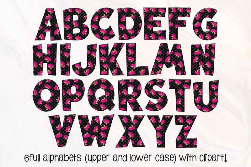 Hair Stylist Doodle Alphabet, Hair Salon Alpha Set PNG - So Fontsy