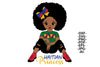 Haitian Princess SVG Afro Girl Sitting Red Blue Yellow Bow Heritage ...