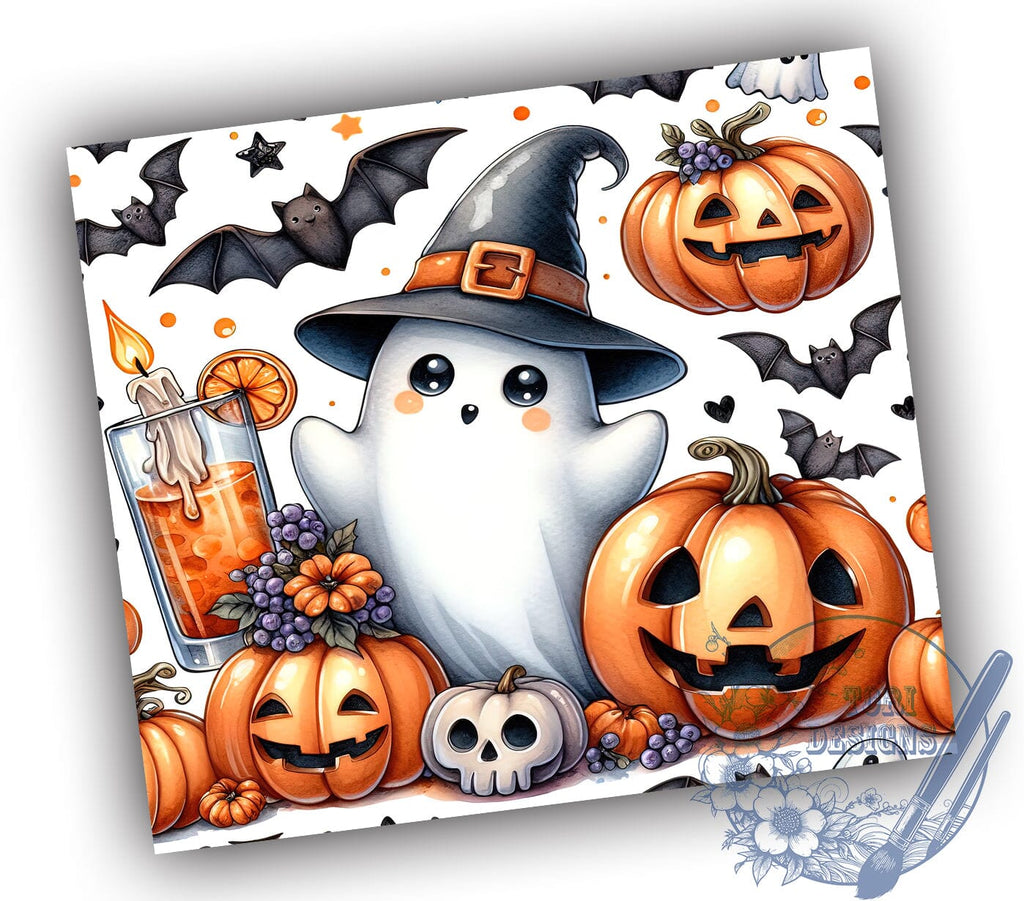 Halloween Boo 20oz Skinny Tumbler PNG, Halloween Ghost Tumbler ...