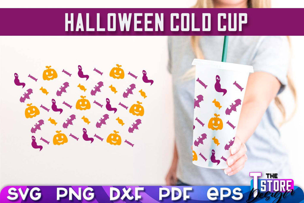 Halloween Cold Cup | Spooky Season | Cold Cup Wrap SVG v.2 | SVG File ...