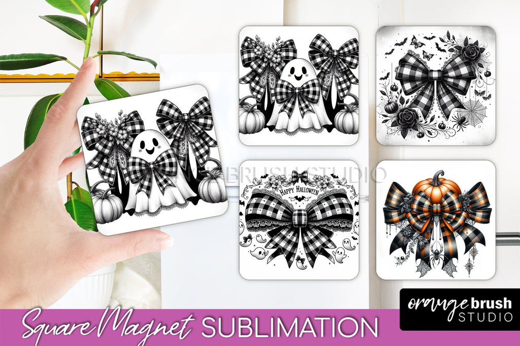 Halloween Coquette Bow Magnet Sublimation - Halloween Magnet - So Fontsy