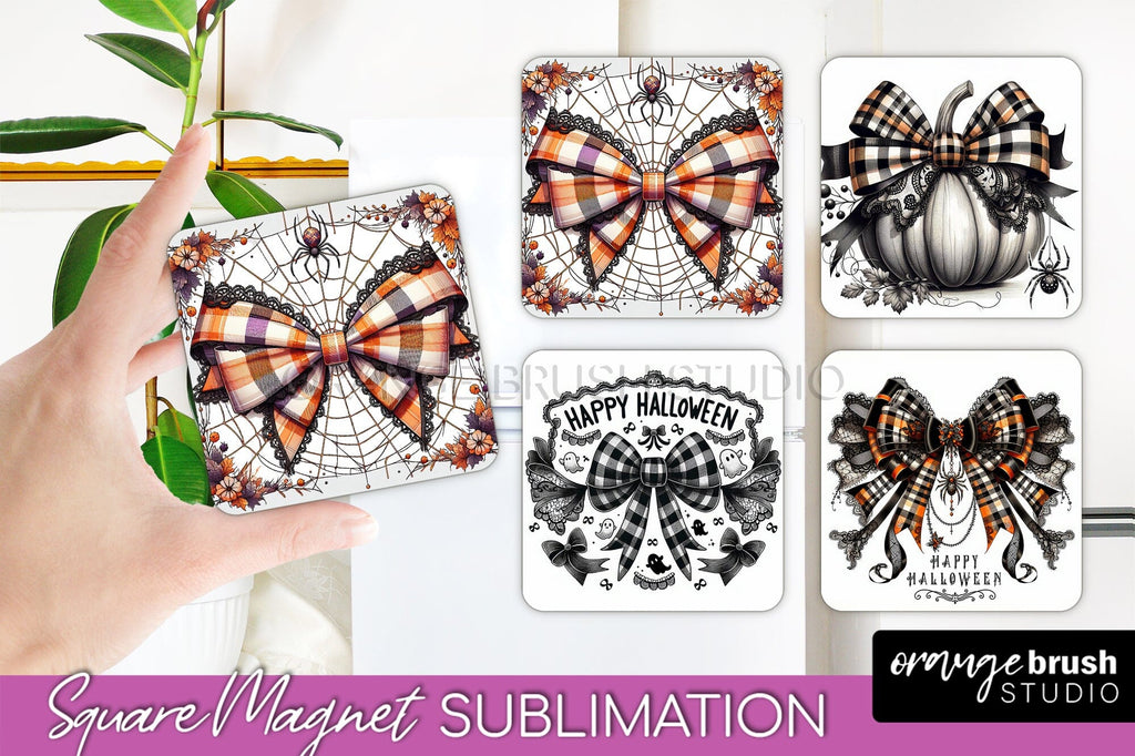 Halloween Coquette Bow Magnet Sublimation - Halloween Magnet - So Fontsy