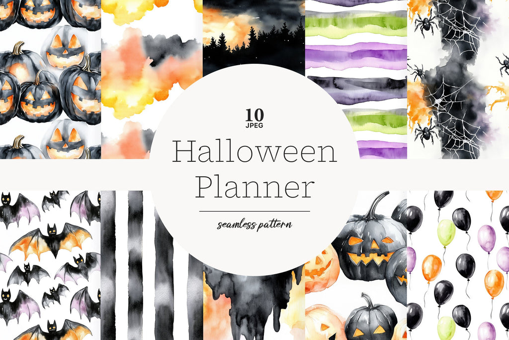Halloween Digital Papers | Spooky Background Autumn Pattern - So Fontsy