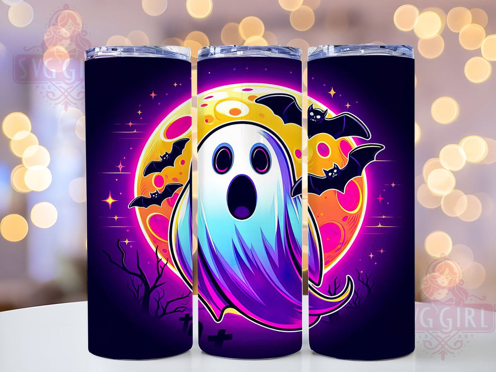 Halloween Ghost 20oz Tumbler Wrap Sublimation Design, Straight Tapered ...