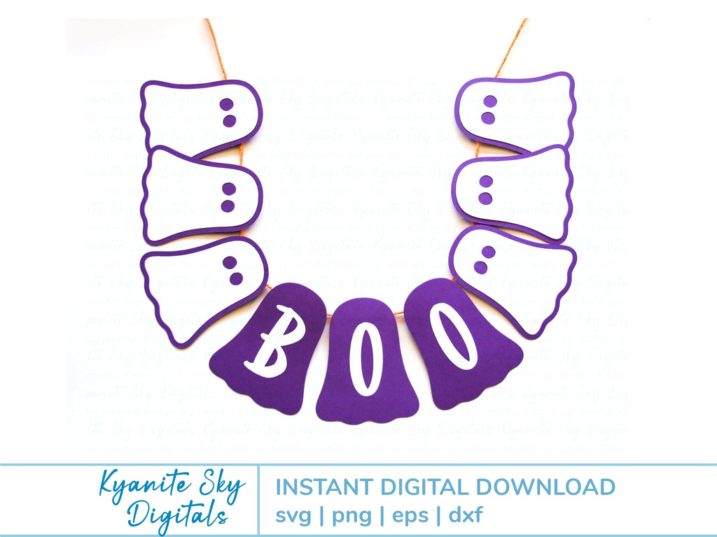 Halloween Ghost Garland SVG paper bunting decoration - So Fontsy
