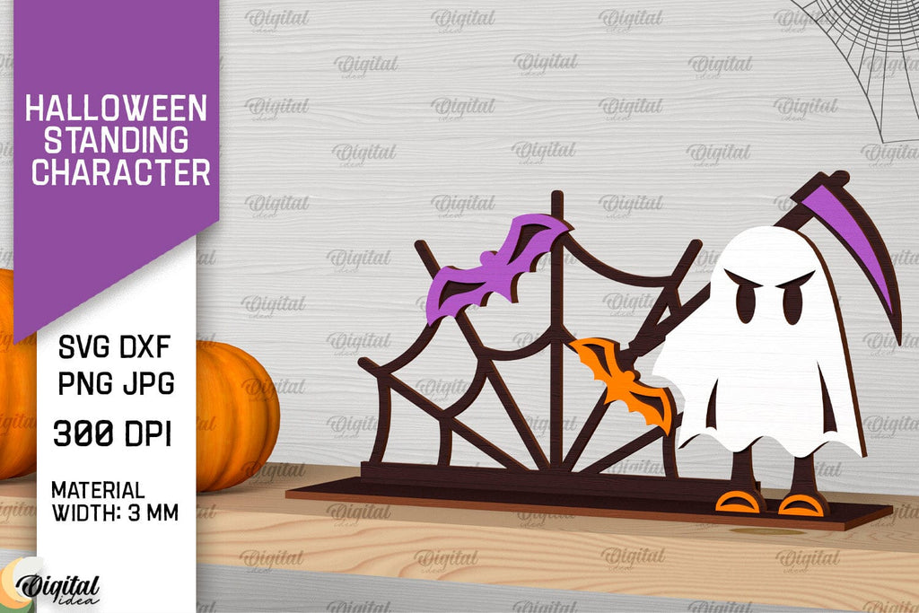 Halloween Ghost Laser Cut Design. Halloween Decoration SVG - So Fontsy