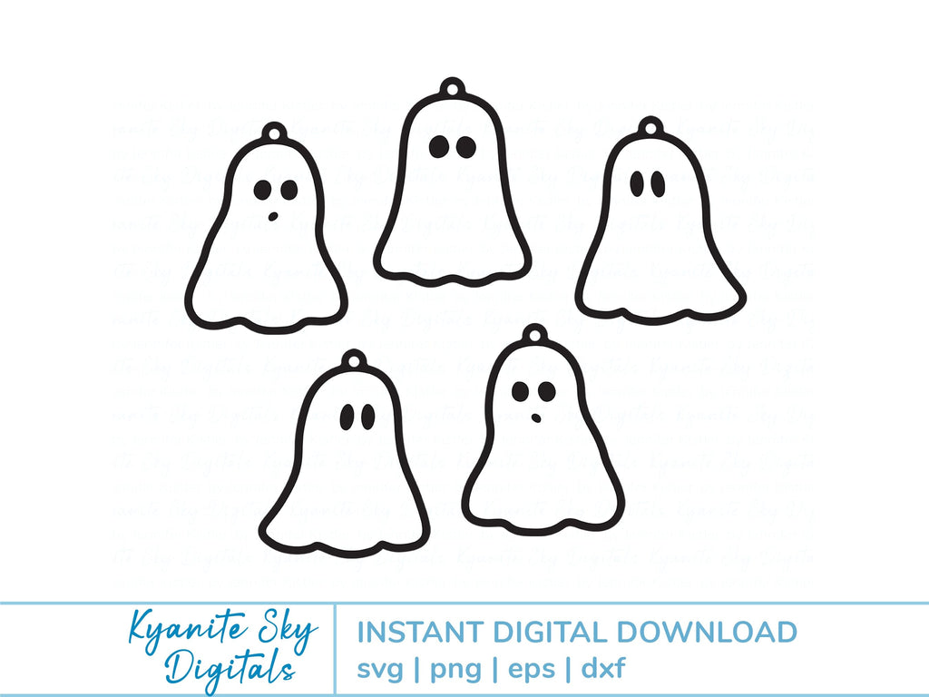 Halloween Ghost Tags SVG paper ornaments - So Fontsy