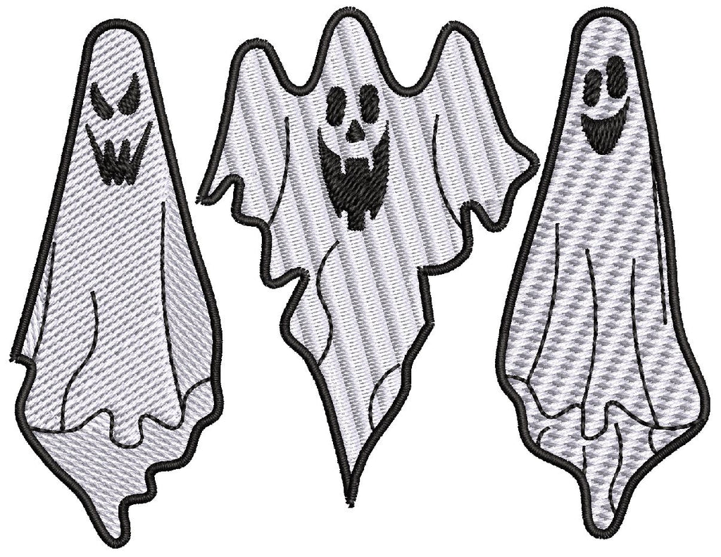 Halloween ghosts Embroidery Design 4 Sizes - File formats in pes,dst,j ...